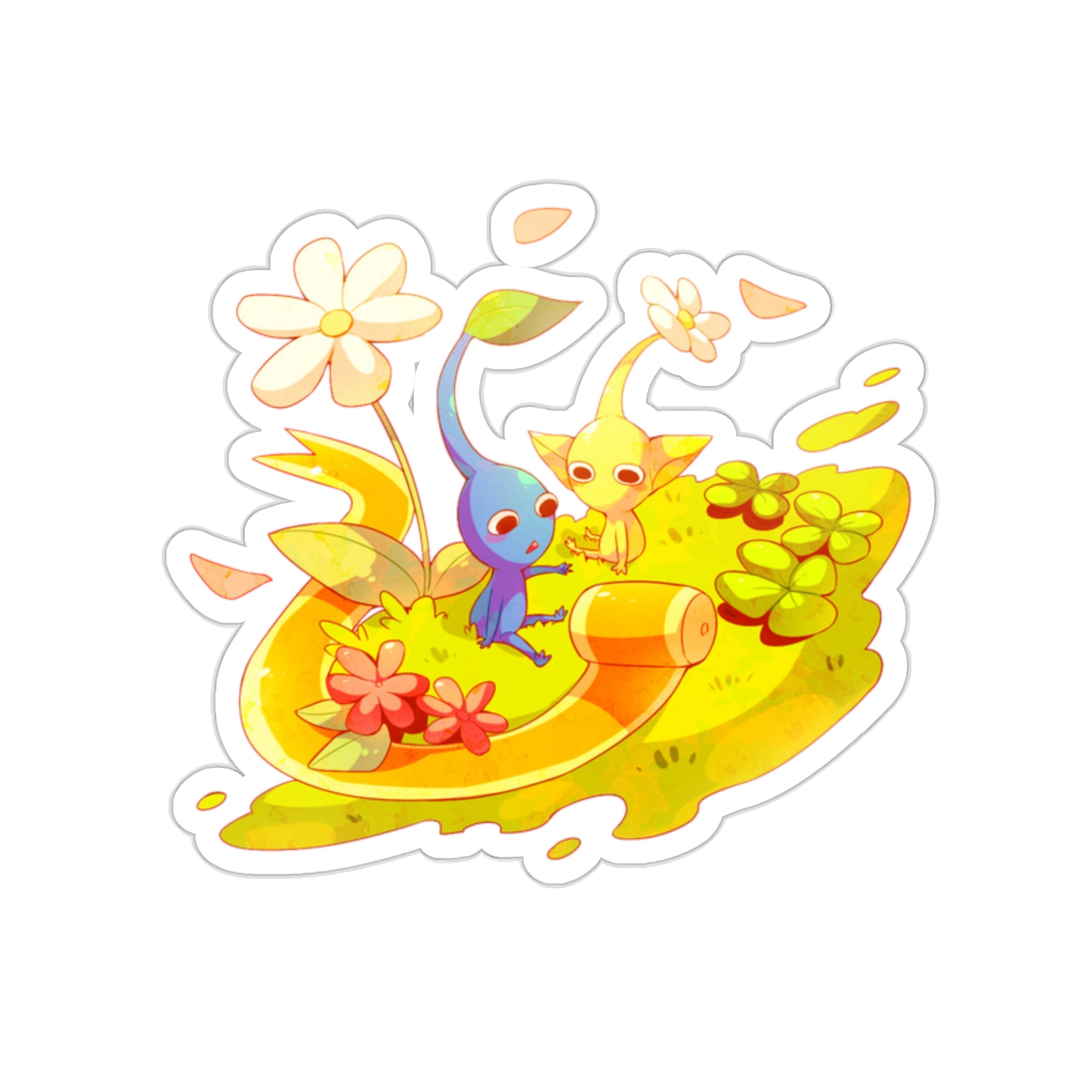 Pikmin Waterproof Sticker - Kawaii Vinyl Decal - Gaming Car Decal - La ...